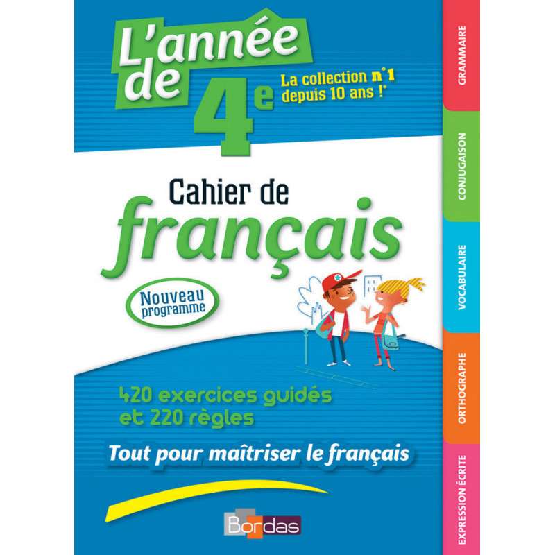 Accueil Librairie Rentrée Scolaire 2024-2025 CAHIER DE FRANcAIS, 4E : NOUVEAU PROGRAMME