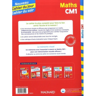 Cahier du jour/Cahier du soir Maths CM1 + mémento - Grand Format Edition 2019 | Librairie ...