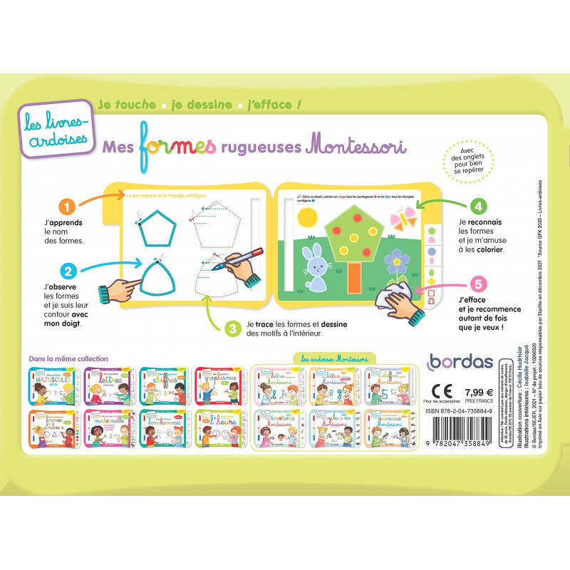 Mes formes rugueuses Montessori - Avec un feutre effaçable - Album ...