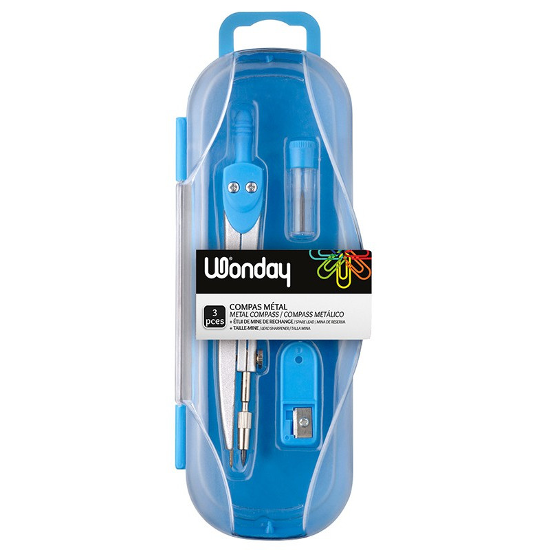 Compas mine + étui mines collège 3 pièces métal | Papeterie | Librairie ...