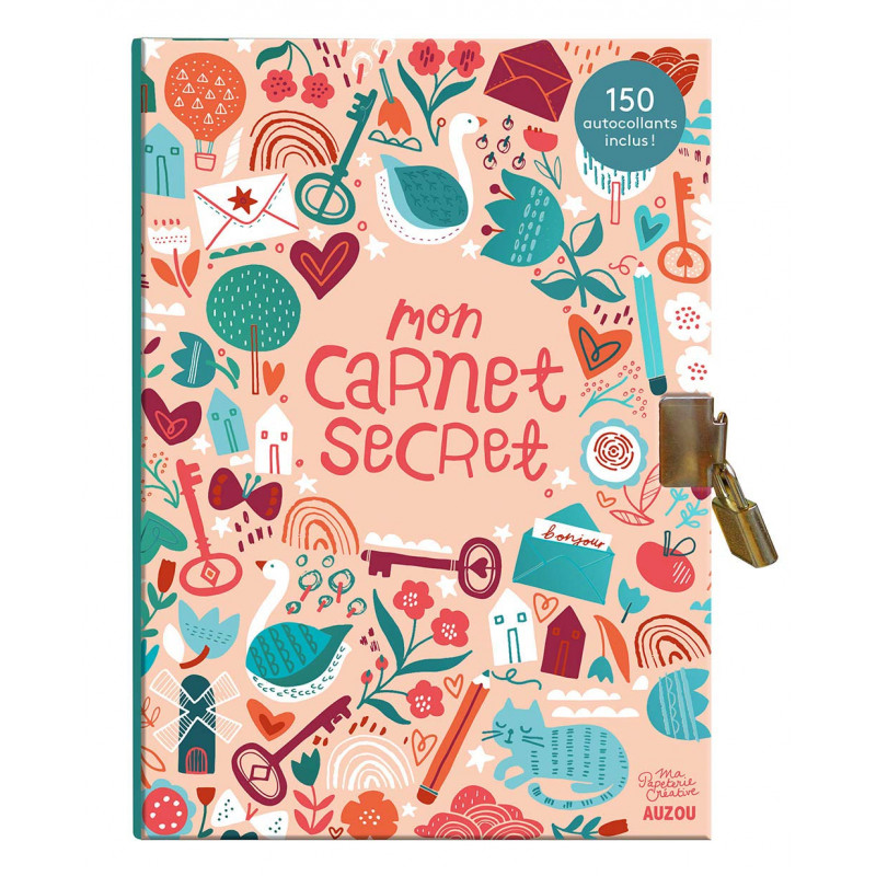 Mon carnet secret - Avec 150 autocollants et 1 cadenas - Grand Form...