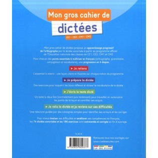 Mon gros cahier de dictées - CE1 - CE2 - CM1 - CM2 - Grand Format