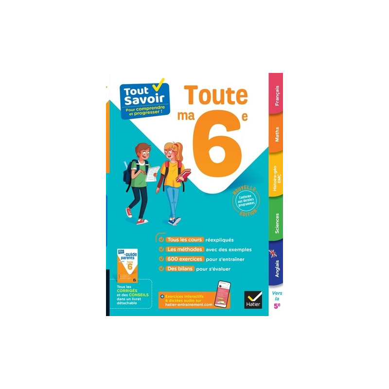 Accueil Librairie Toute ma 6e - Avec le Guide parents détachable ...