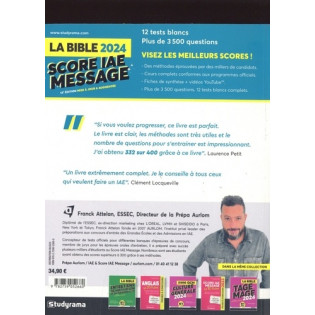 La bible du score IAE Message - Grand Format Edition 2024